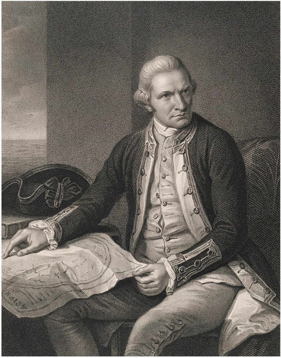 Captain James Cook from the original in the Naval Gallery, Greenwich ...