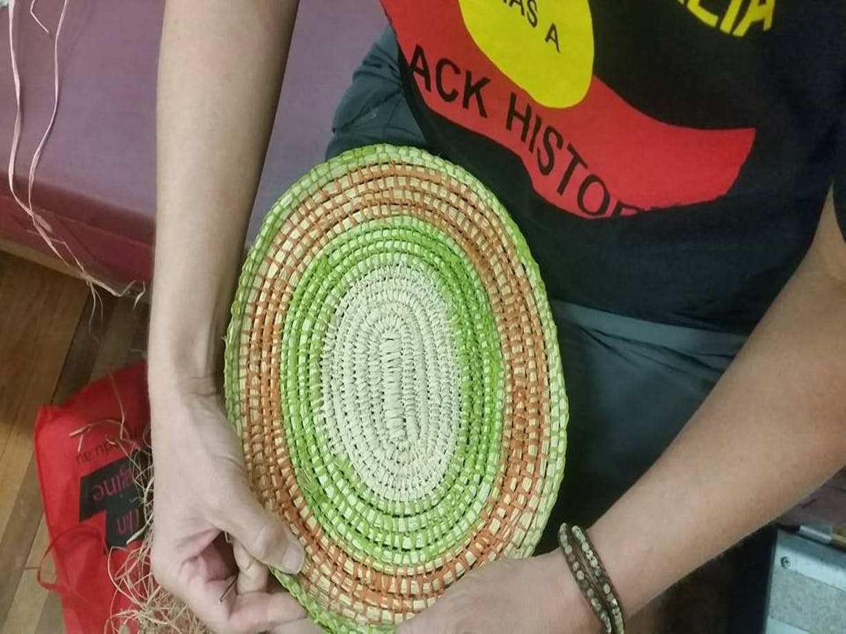 Traditional weaving workshop walk-up, National Portrait Gallery